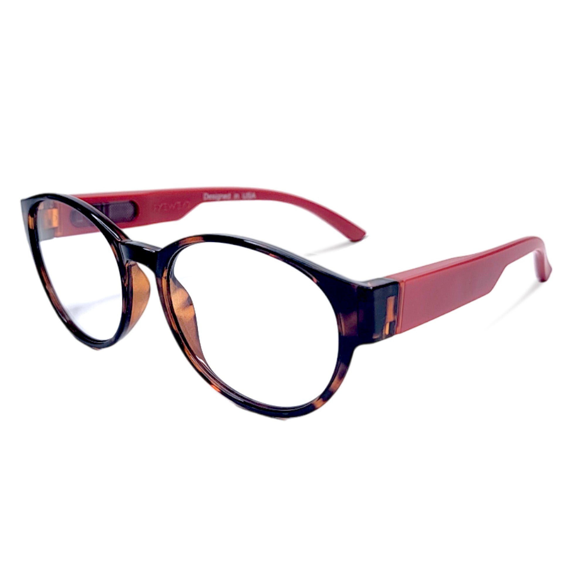 Style O in amber blend and Ruby with Readers